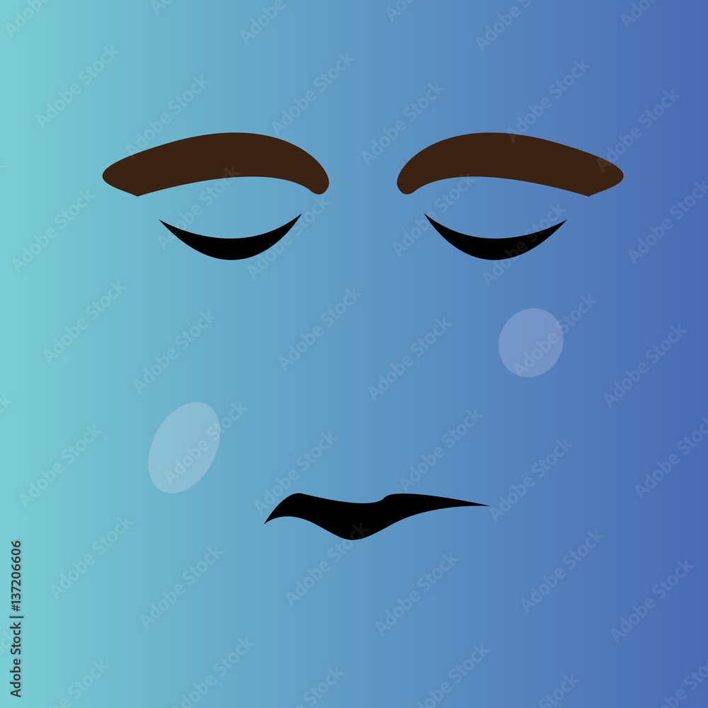Sad cartoon facial expression design, Vector illustration Stock Vector ...