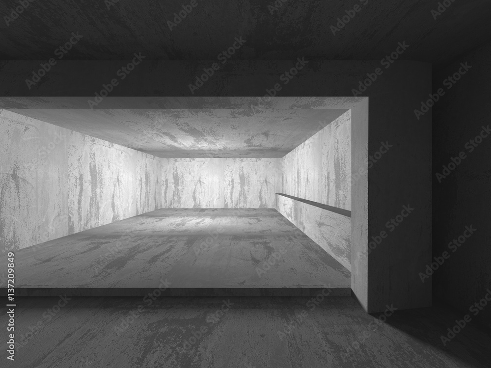 Dark empty room. Concrete rusty walls. Architecture background Stock ...