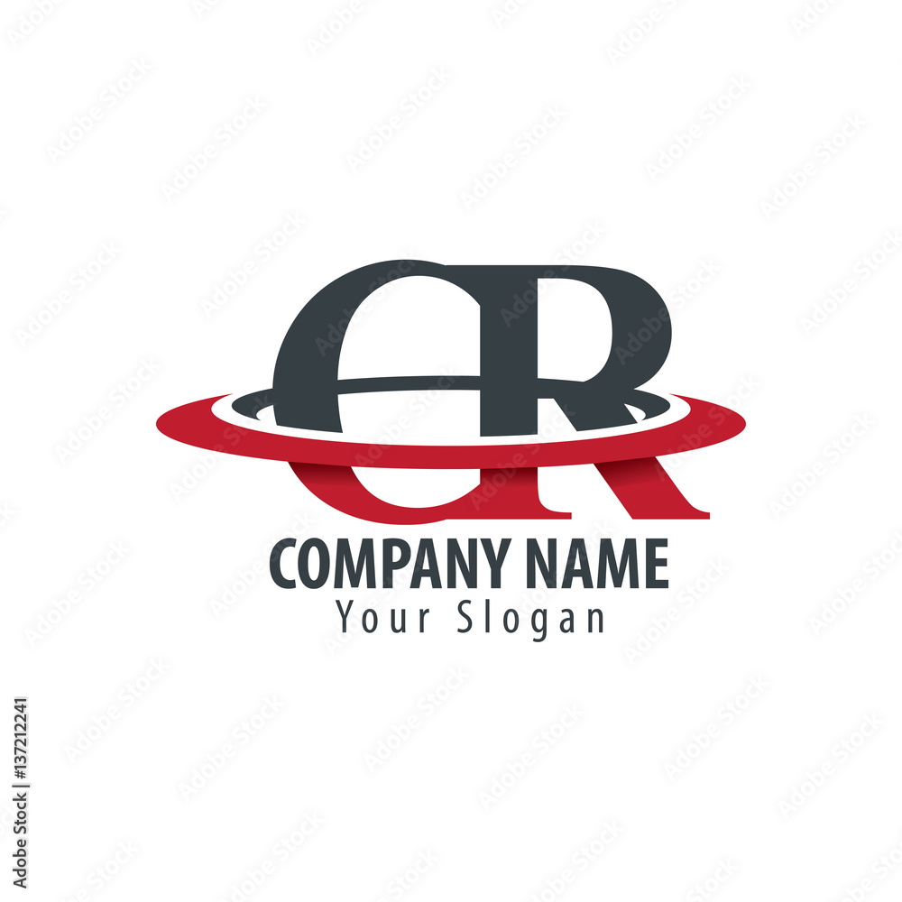 Initial Letter CR With Overlapping Swoosh Circle Stock Vector | Adobe Stock