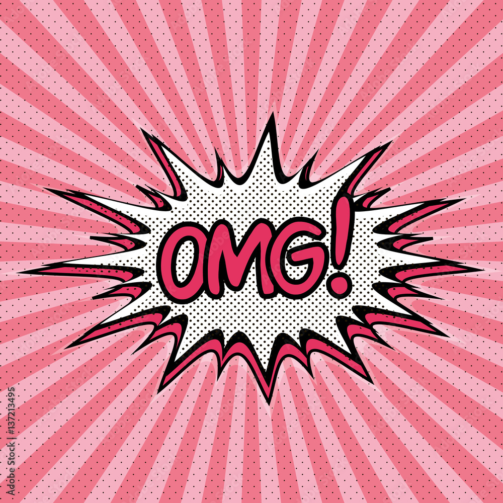 Omg comic speech bubble pop art Stock-Vektorgrafik | Adobe Stock