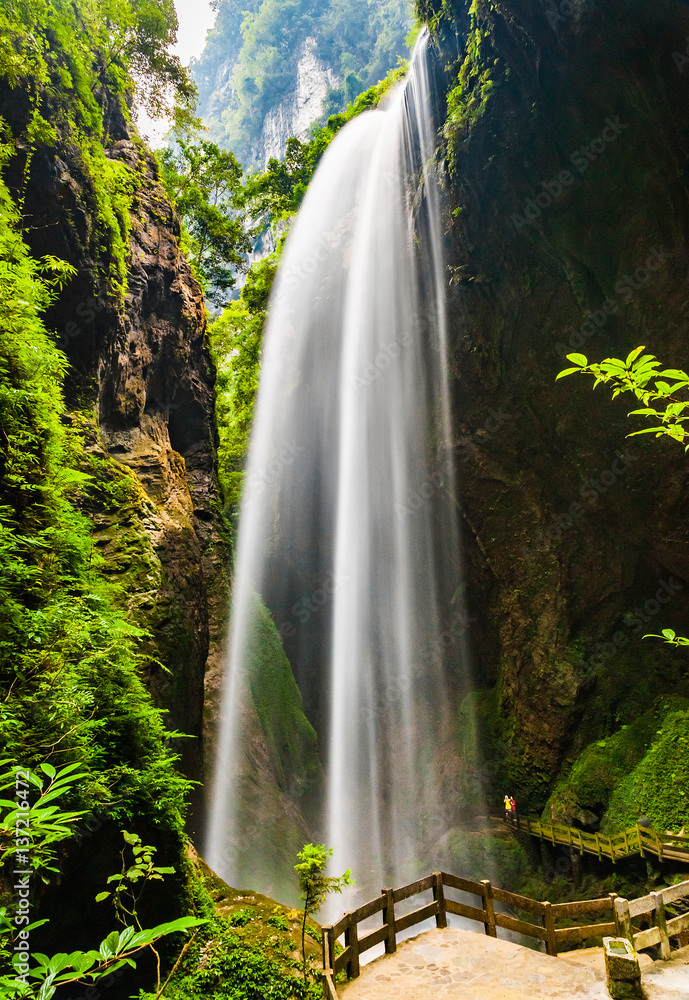 Giant Waterfalls in Longshuixia Fissure National park, Wulong, China ...