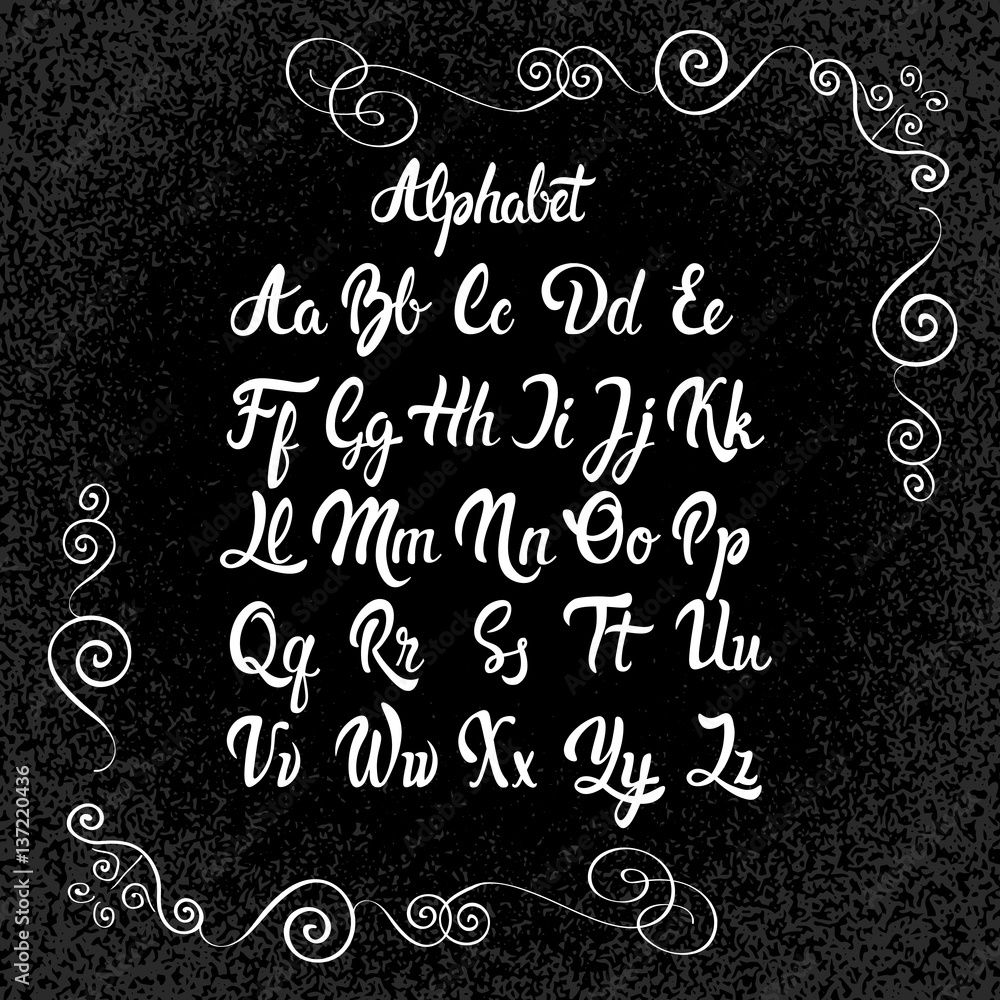 Alphabet Letters Collection Text Lettering Set Vector Illustration ...