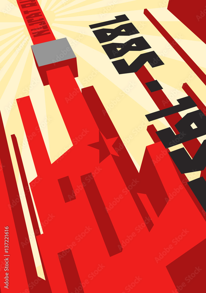 propaganda poster with modern design translation is "Vladimir Tatlin ...