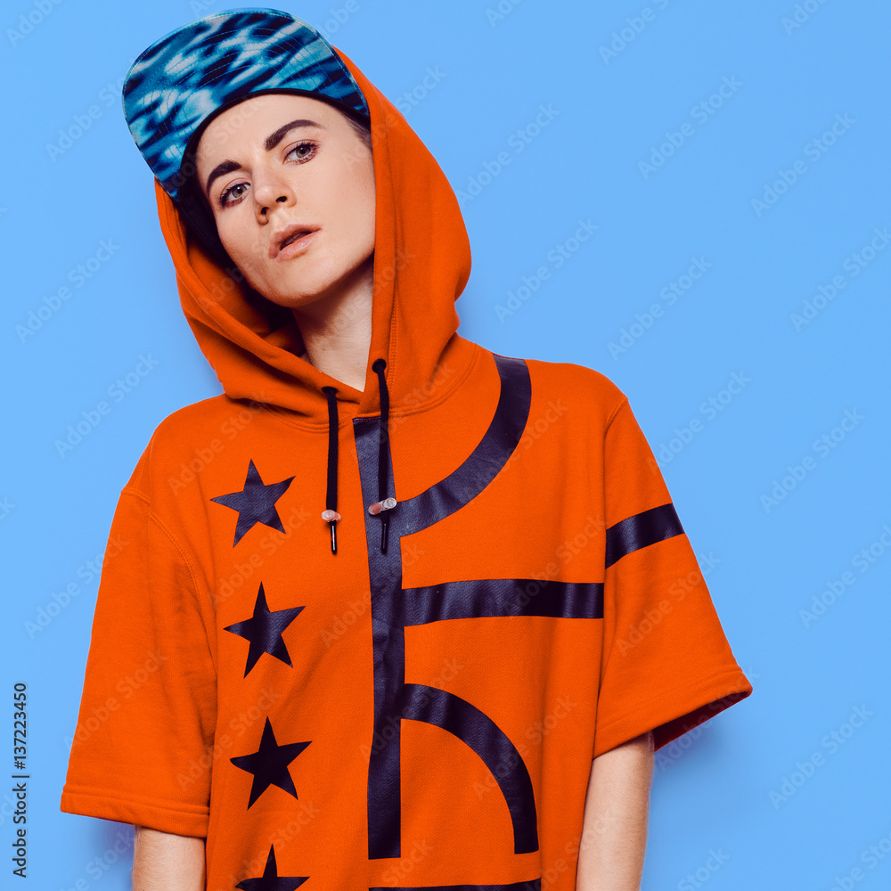 Hip Hop Style Girl fashion Urban Culture Outfit Stock Photo | Adobe Stock