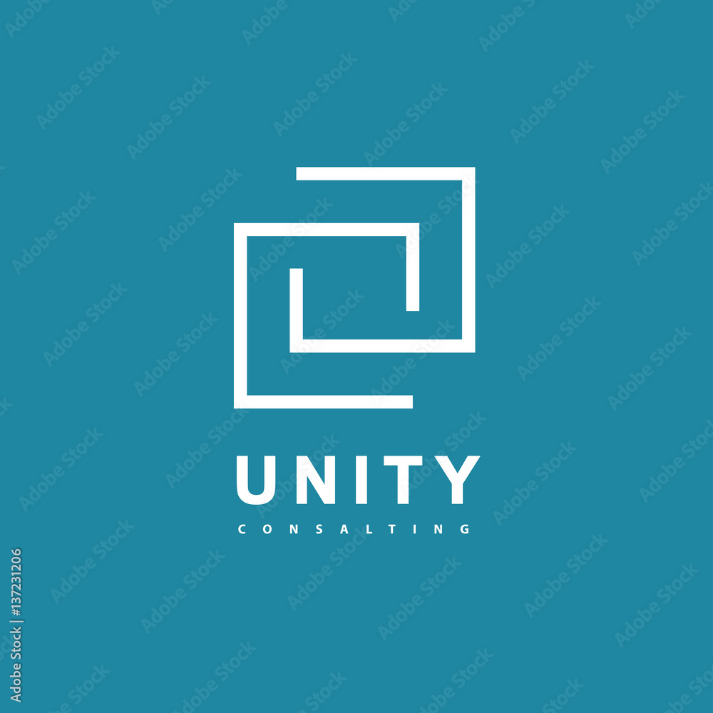 Unity Consulting Abstract logo. Partnership concept line art logotype ...