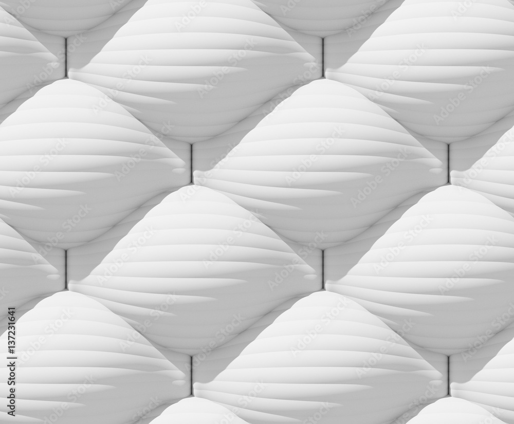 White lines, waves, curved surface illuminated by light. Seamless ...