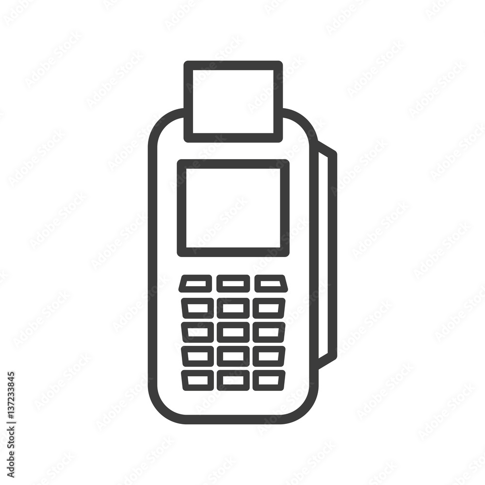 Card terminal linear icon. Thin line illustration. Vector isolated ...