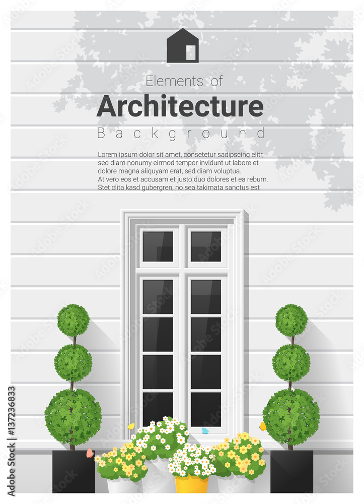 Elements of architecture , window background , vector ,illustration ...