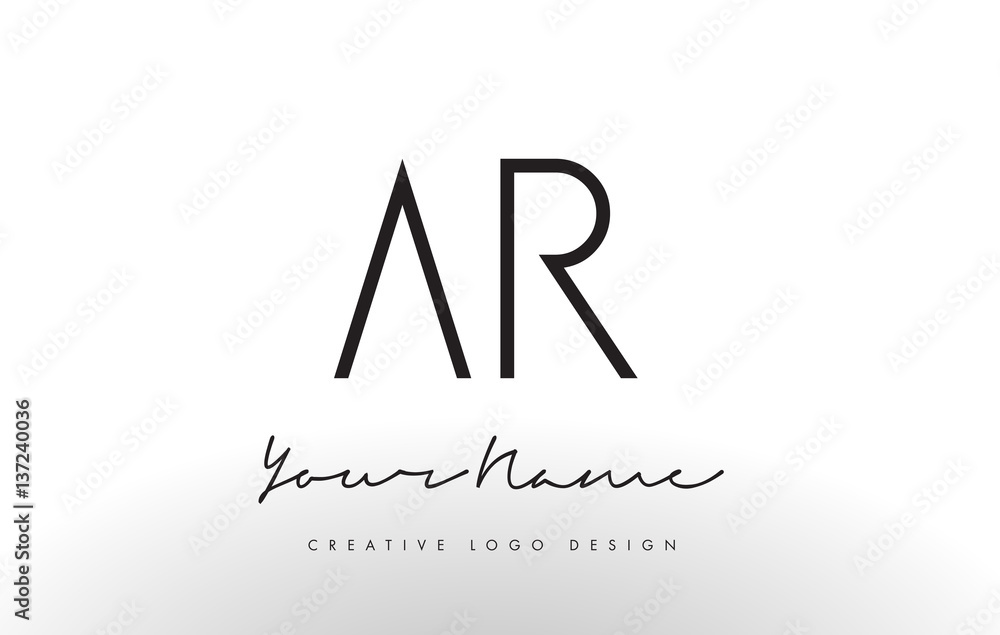 AR Letters Logo Design Slim. Creative Simple Black Letter Concept ...