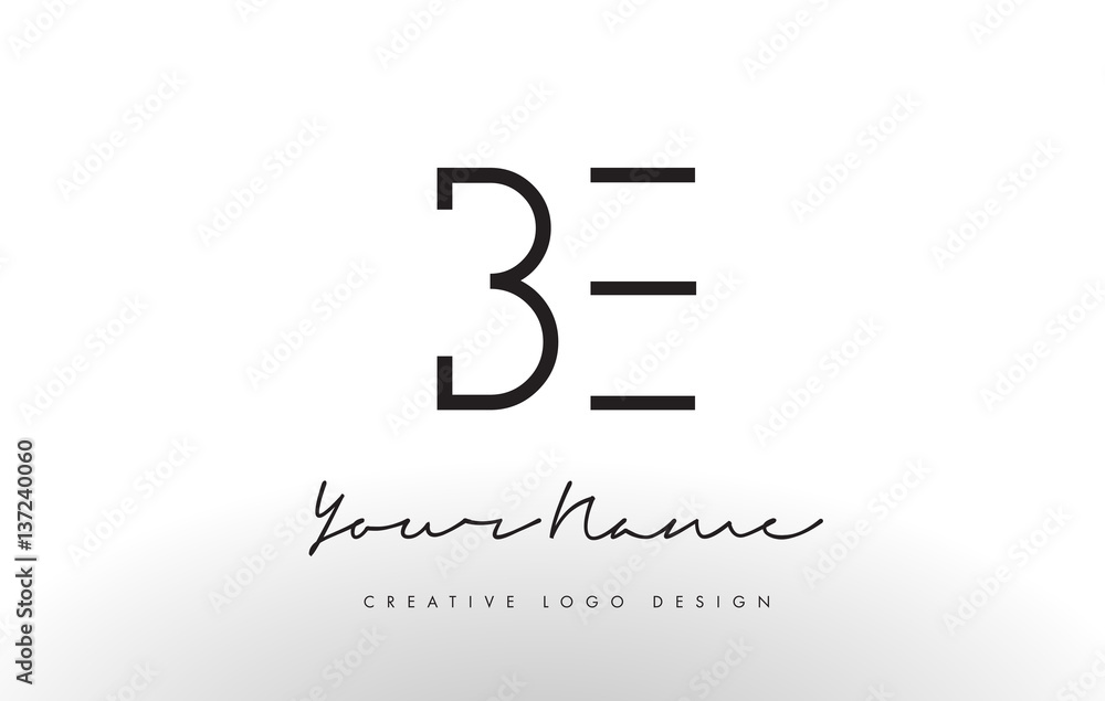 BE Letters Logo Design Slim. Creative Simple Black Letter Concept ...