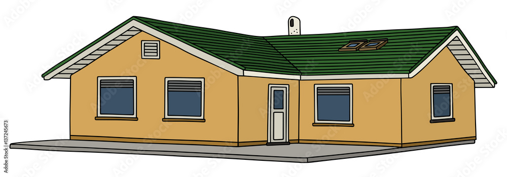 Hand drawing of a small house Stock Vector | Adobe Stock
