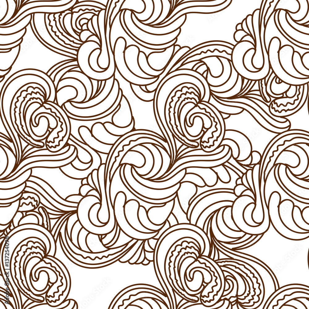 Seamless black and white doodle pattern Stock Vector | Adobe Stock