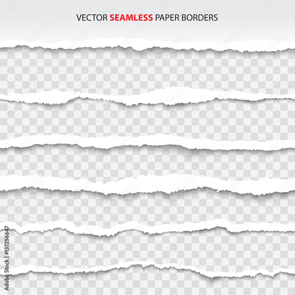 torn paper edges, seamless horizontally, vector Stock Vector | Adobe Stock