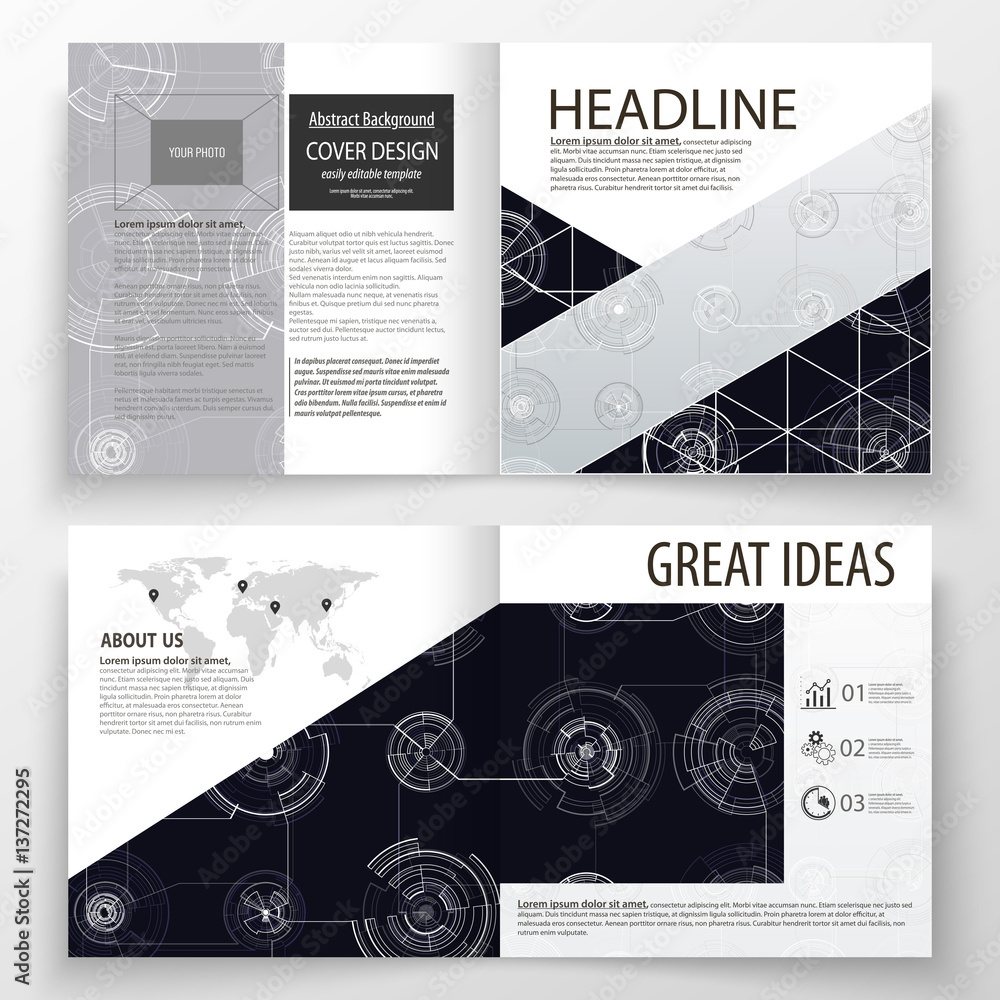 Business templates for square bi fold brochure, magazine, flyer ...
