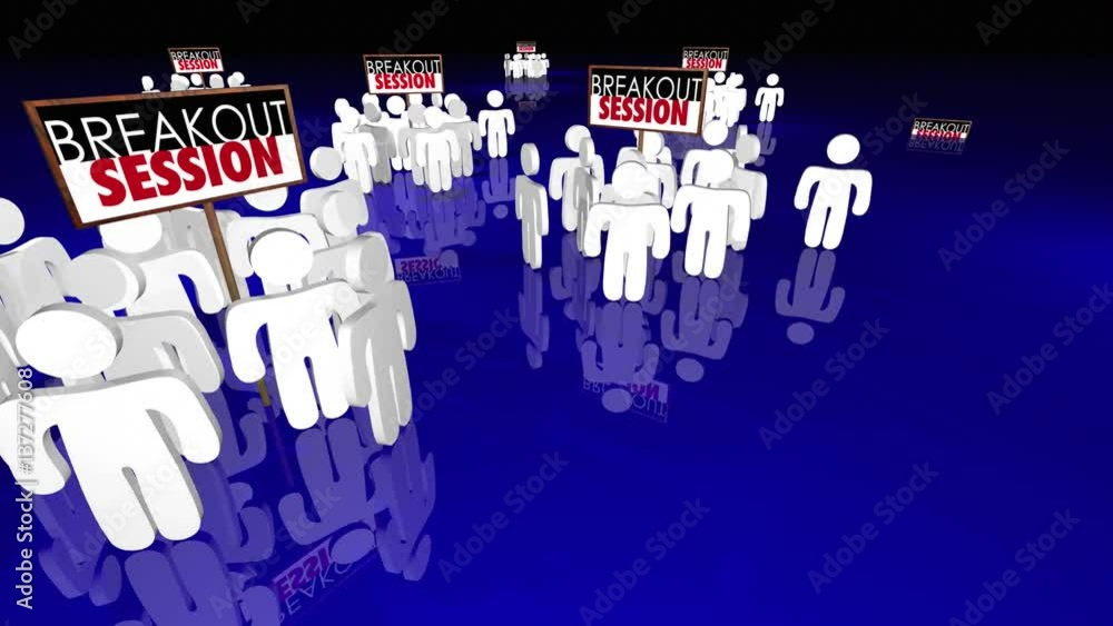 Breakout Session Conference Meeting People Signs 3d Animation Stock ...
