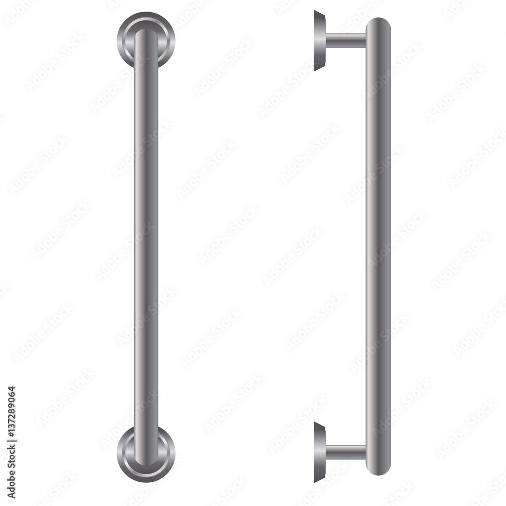 Door handle isolated on white background front and side view. Stock ...