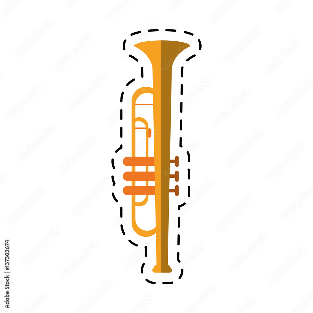 cartoon trumpet musician instrument icon vector illustration eps 10 ...