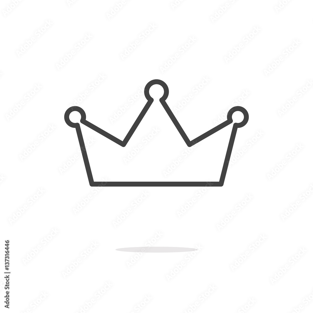 Crown outline icon vector Stock Vector | Adobe Stock