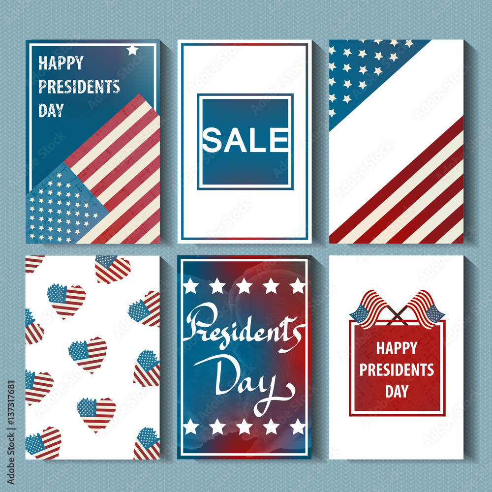 Vector collection of President's Day cards, templates, posters and sale ...