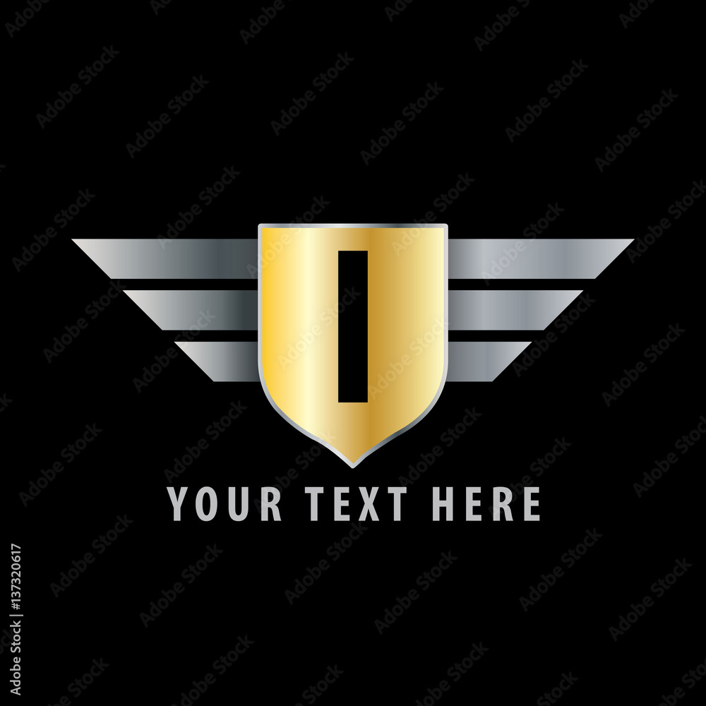 Initial Letter I Shield Icon Design Logo Template Stock Vector | Adobe ...