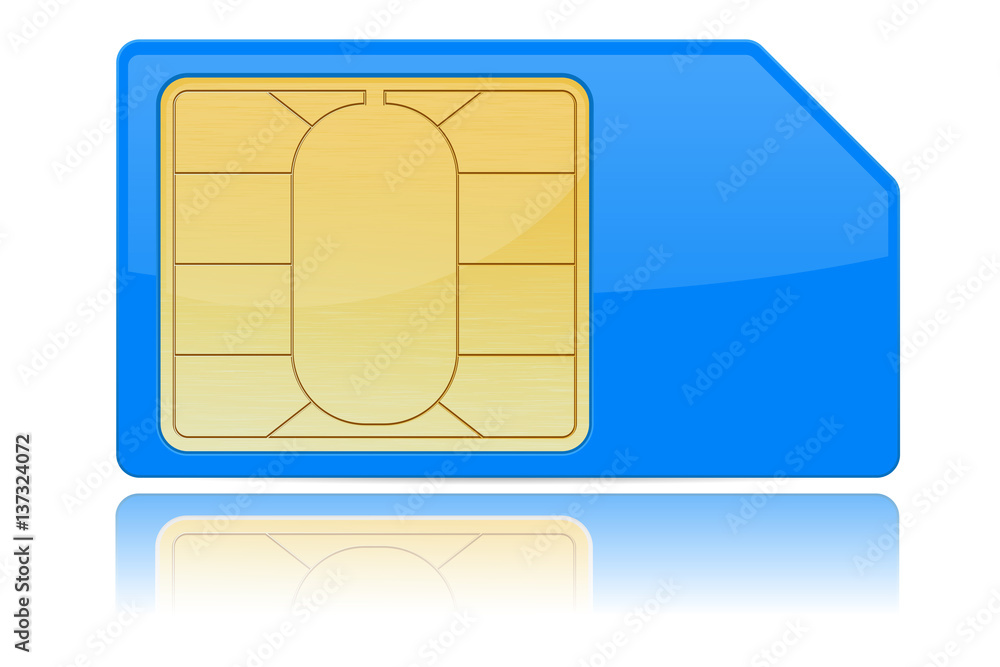 Blue sim card Stock Vector | Adobe Stock
