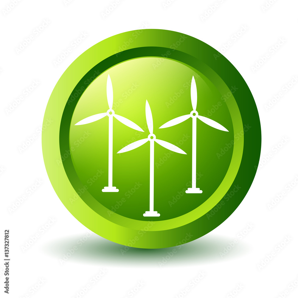 Vector Green Wind Turbine Label Stock Vector | Adobe Stock