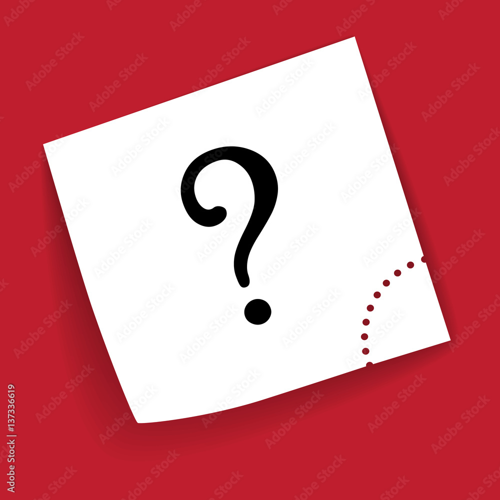 question mark with note paper Stock Vector | Adobe Stock