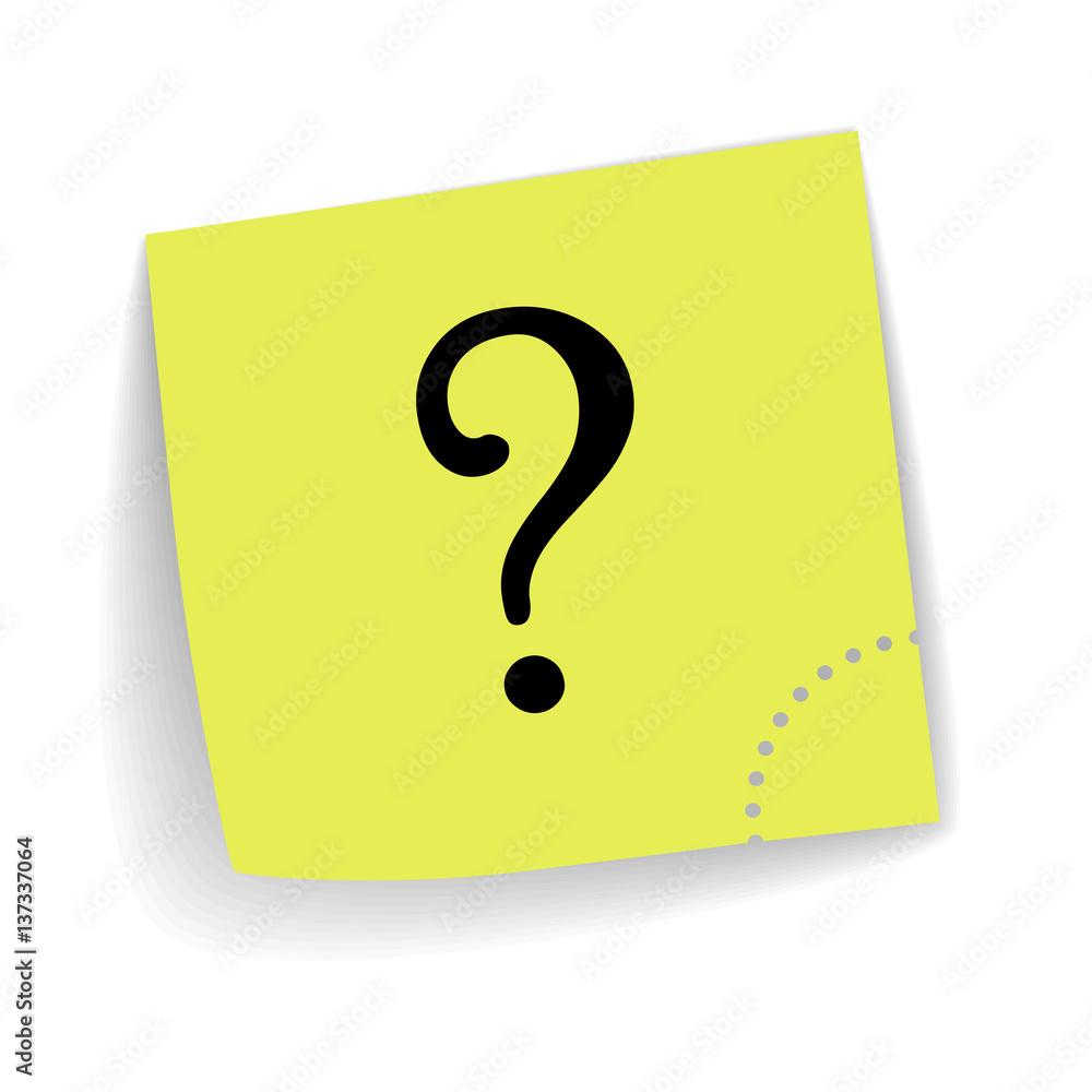question mark with note paper Stock Vector | Adobe Stock