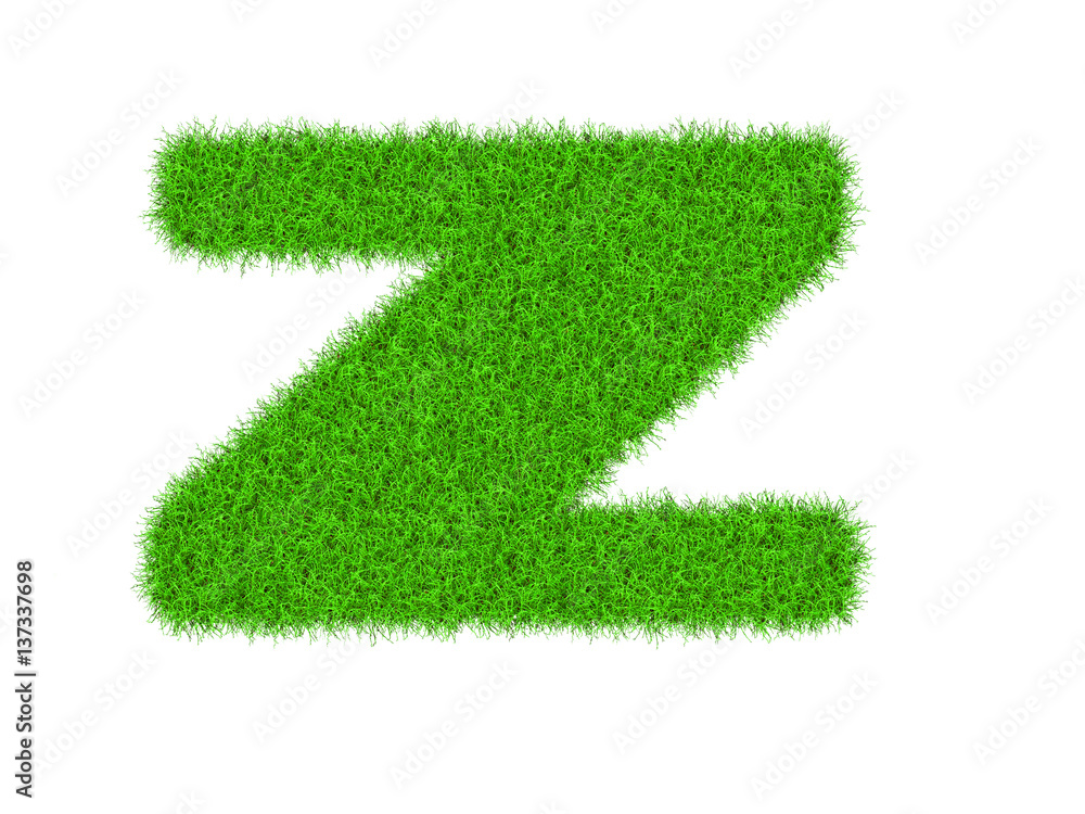 High resolution upper case letters made of green grass alphabet ...