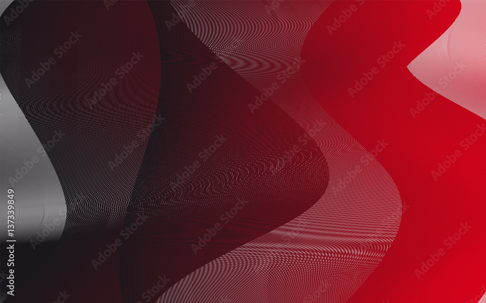 Vector illustration. Abstract background. Vertical wavy lines of red ...