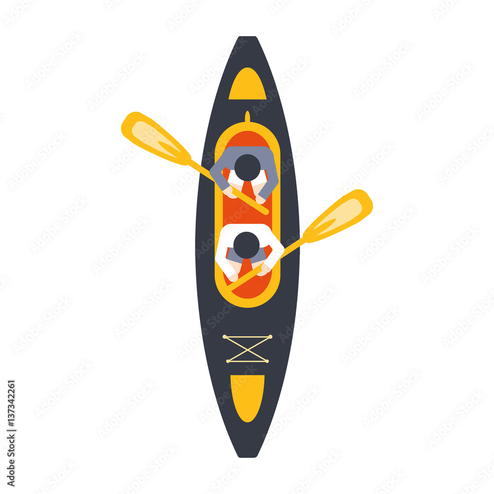Kayak For Two Person With Peddles From Above, Part Of Boat And Water ...