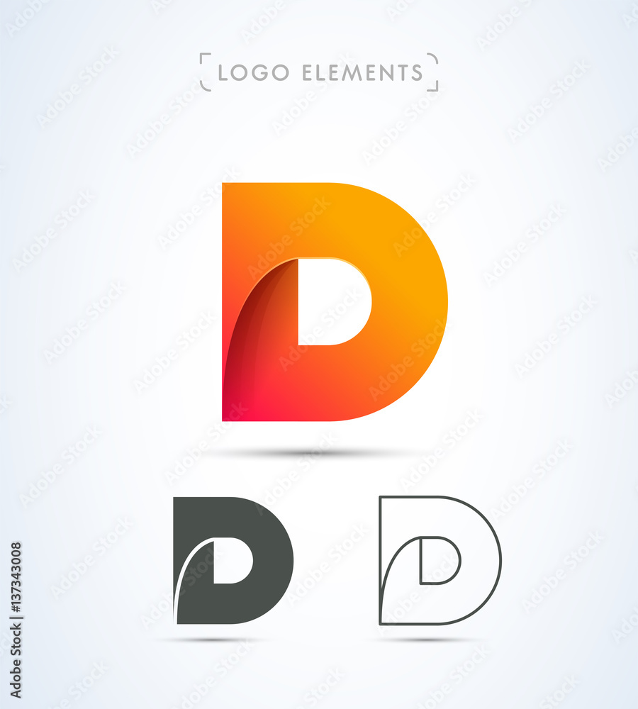 Vector abstract letter D logo. Can be used as an app icon and company ...