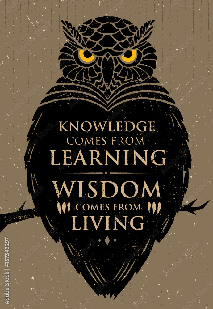 Knowledge Comes From Learning. Wisdom Comes From Living. Inspiring ...