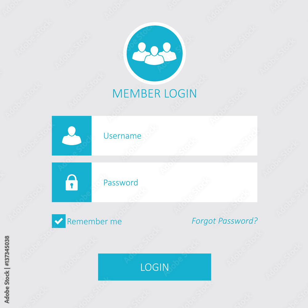 Member login Stock Vector | Adobe Stock