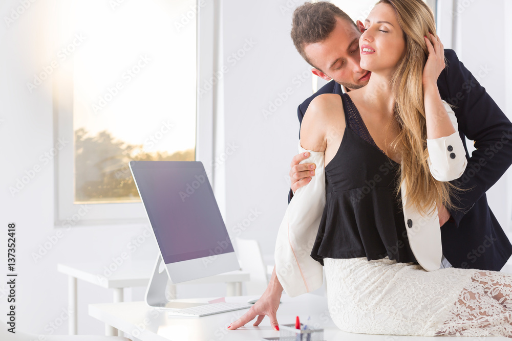 Boss Kissing And Undressing His Employee Stock 사진 Adobe Stock