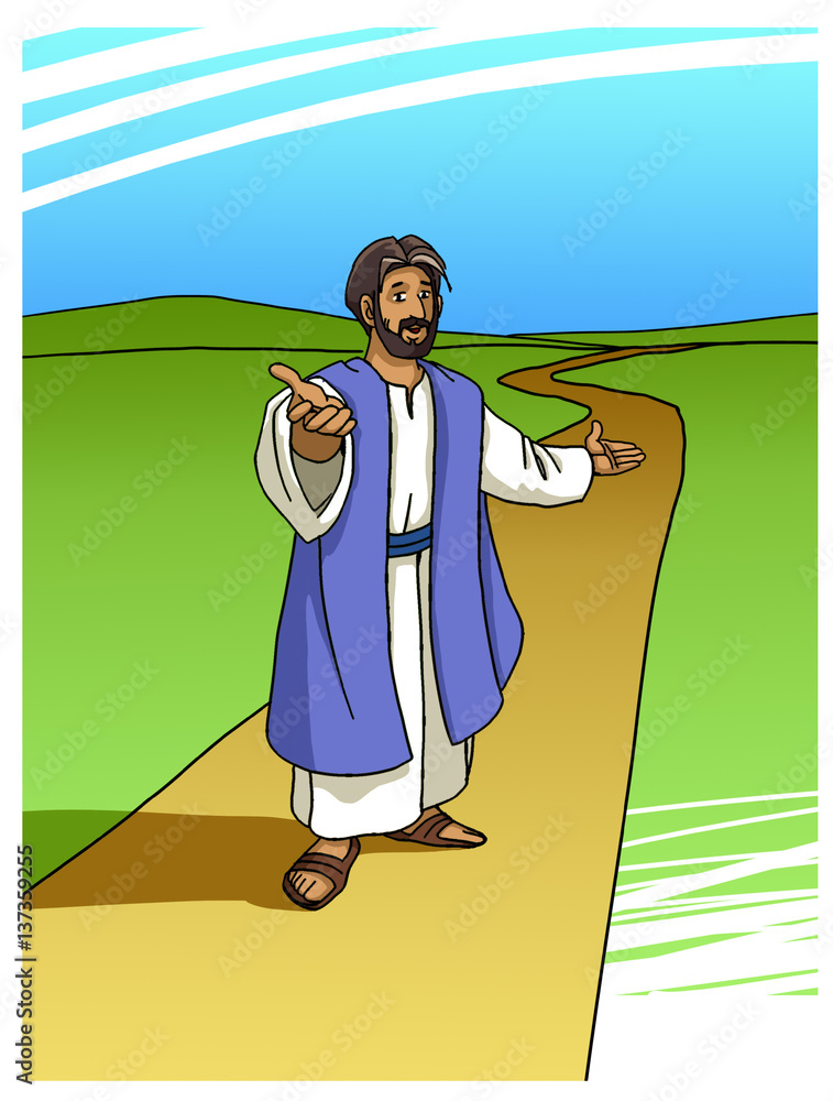 Jesus Christ shows the way Stock Illustration | Adobe Stock