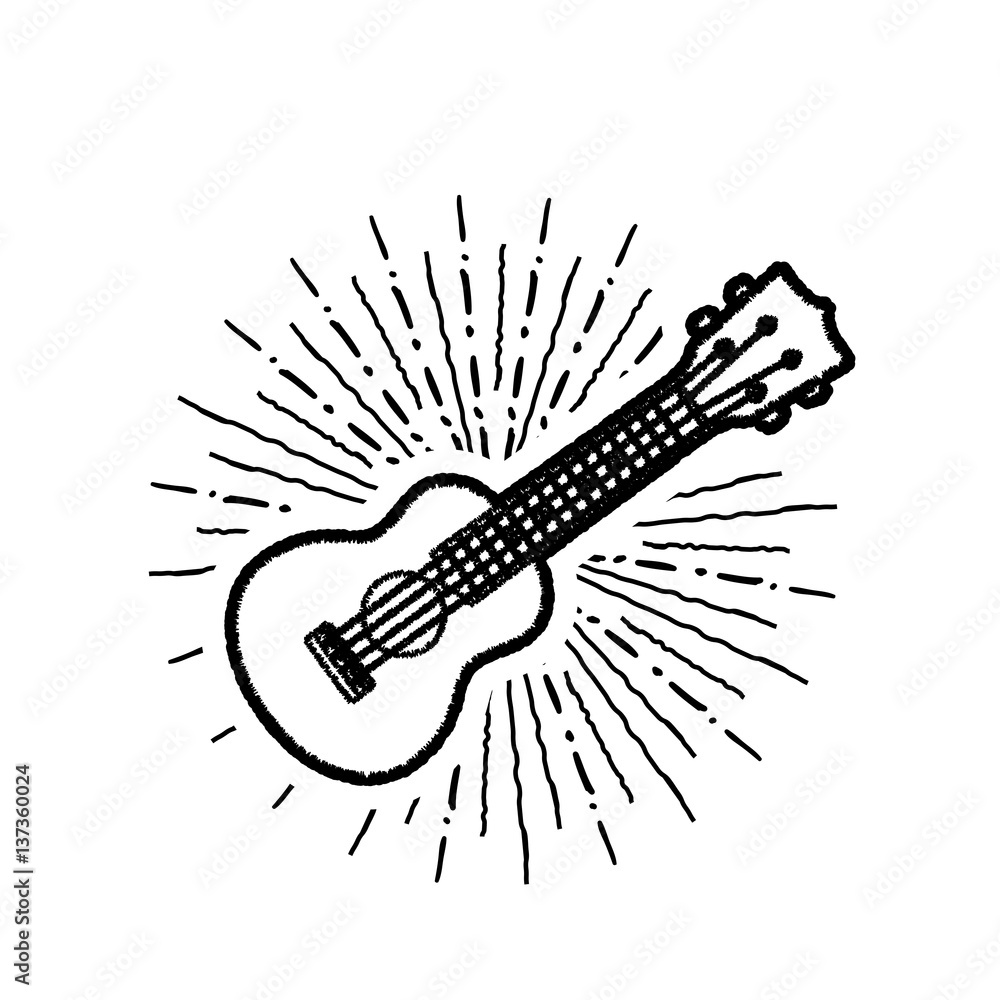 Ukulele vector illustration on white backgroiund Stock Vector | Adobe Stock