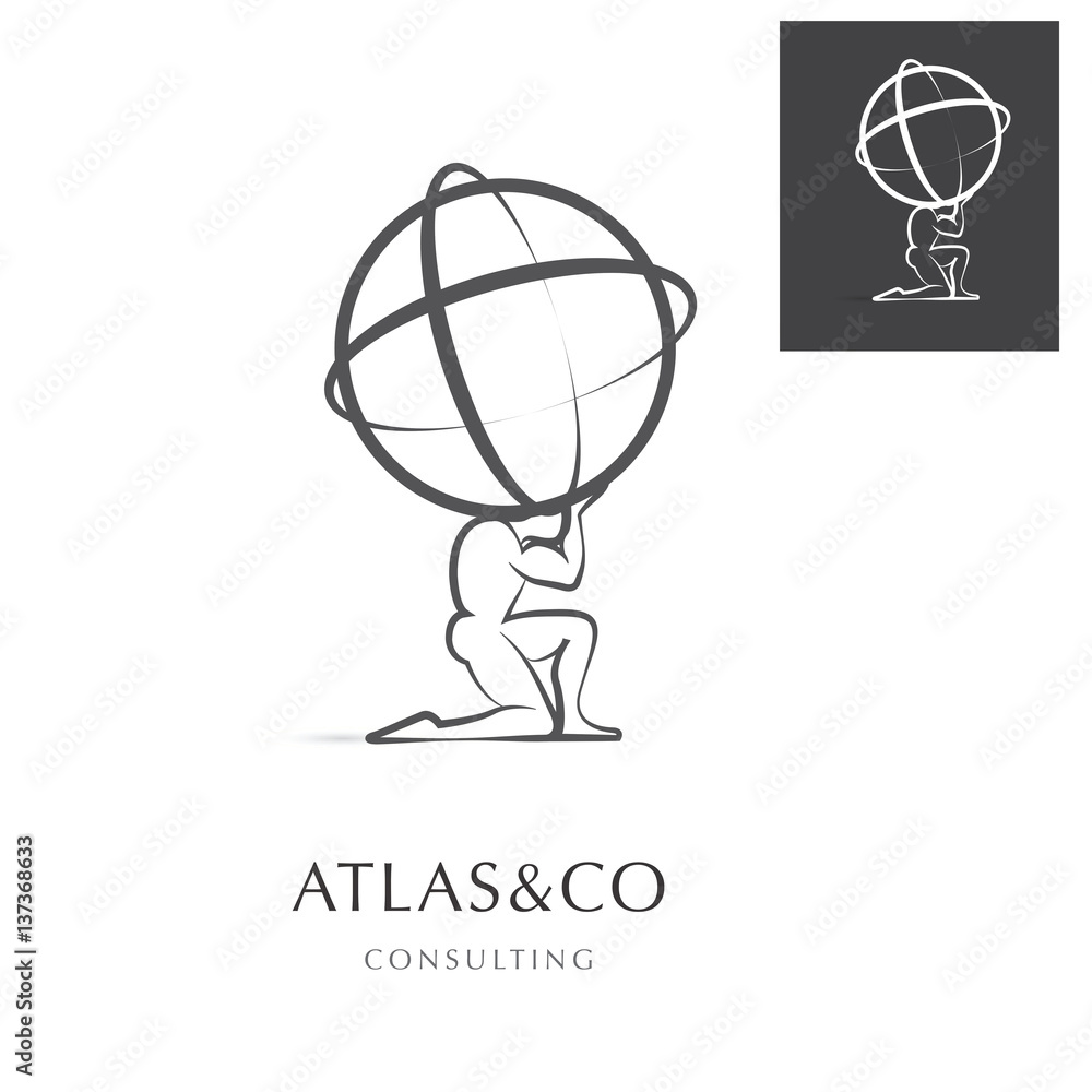 PREMIUM CORPORATE VECTOR LOGO / ICON DESIGN , ATLAS HOLDING THE WORLD ...