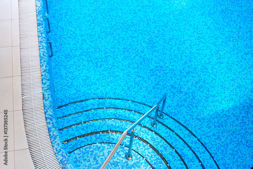 pool top view with floor and ladder Stock Photo | Adobe Stock