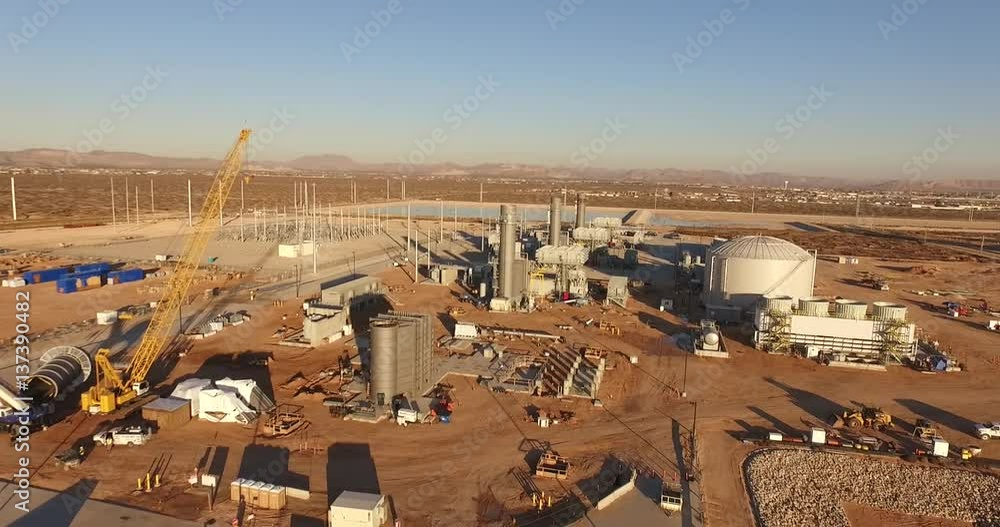 Plant RISE small pan, Aerial, 4K,Power Station, Geothermal, People ...