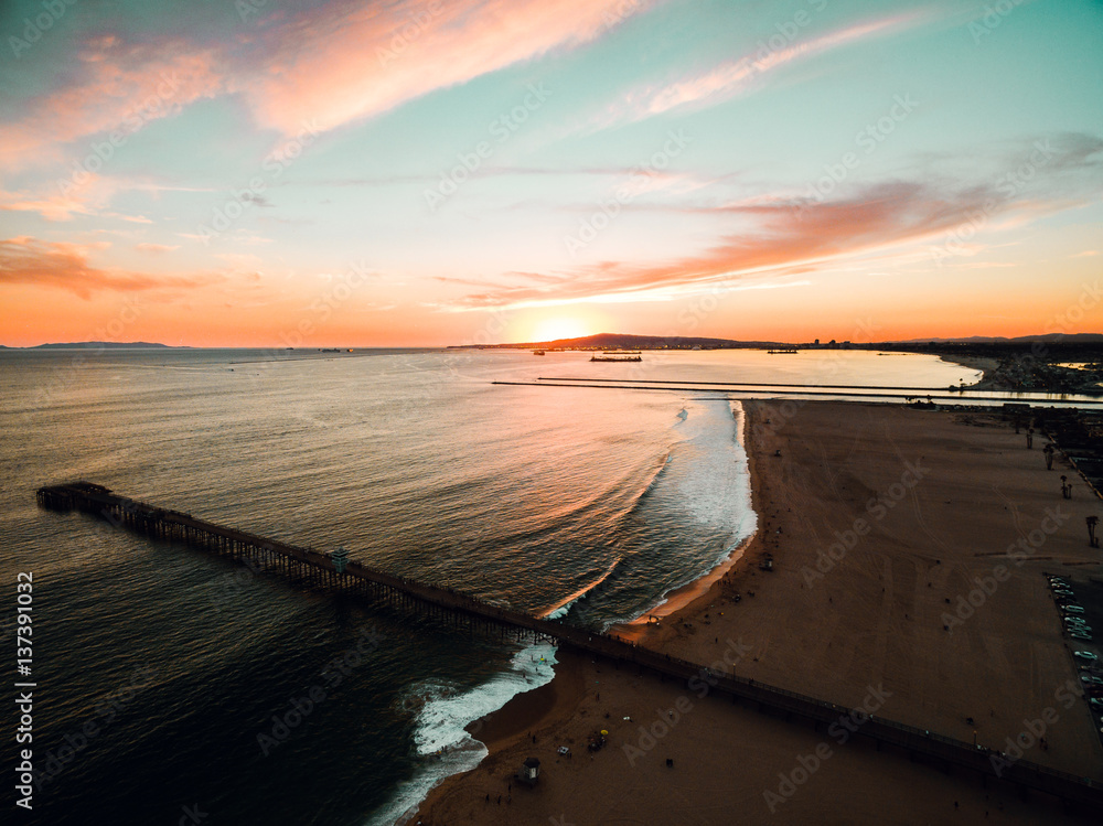 Pastel beach sunset Stock Photo | Adobe Stock
