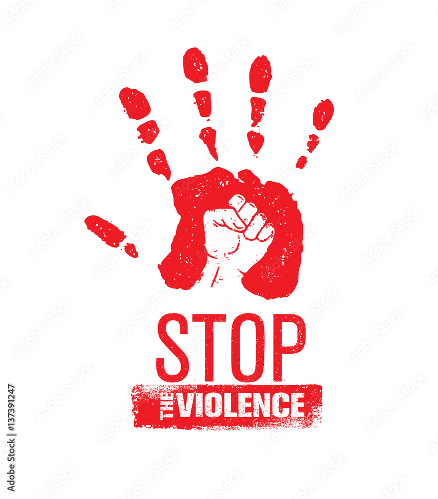 Stop Domestic Violence Stamp. Creative Social Vector Design Element ...
