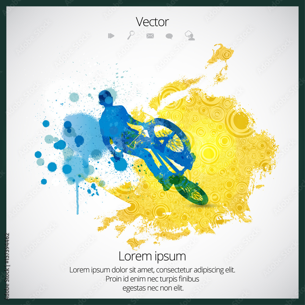 BMX rider with abstract background Stock Vector | Adobe Stock