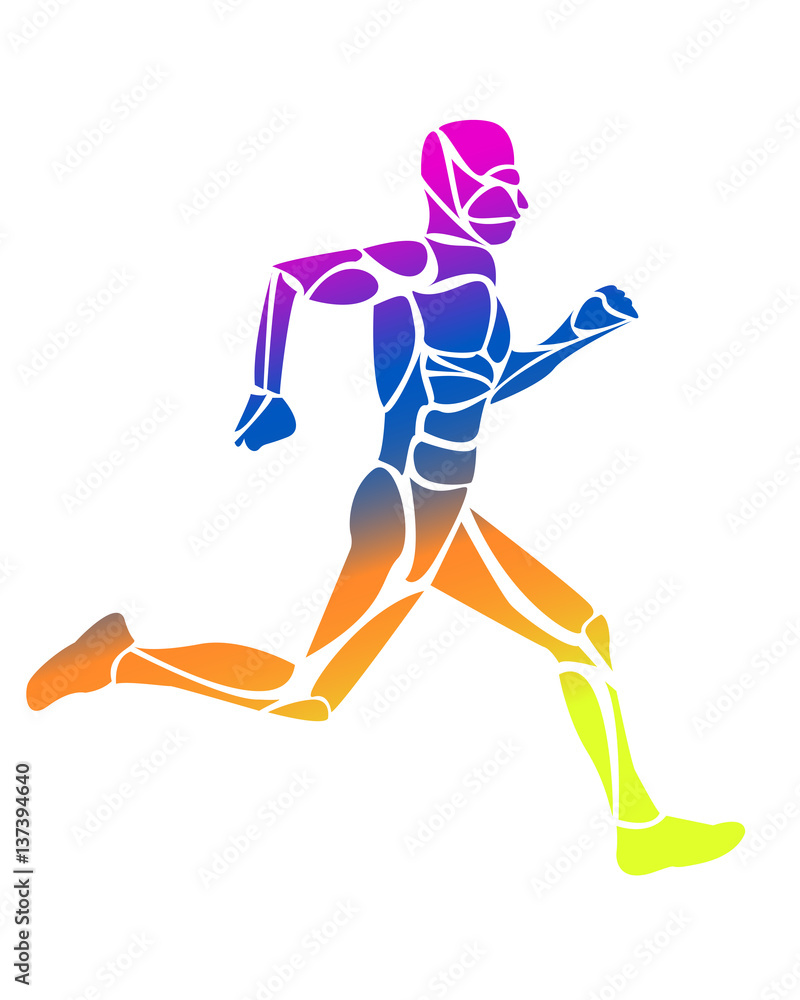 Vettoriale Stock corridore vettoriale multicolore , logo | Adobe Stock