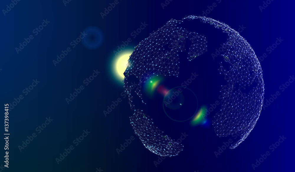 EPS 10. Abstract image of a planet Earth in the form of a starry sky or ...
