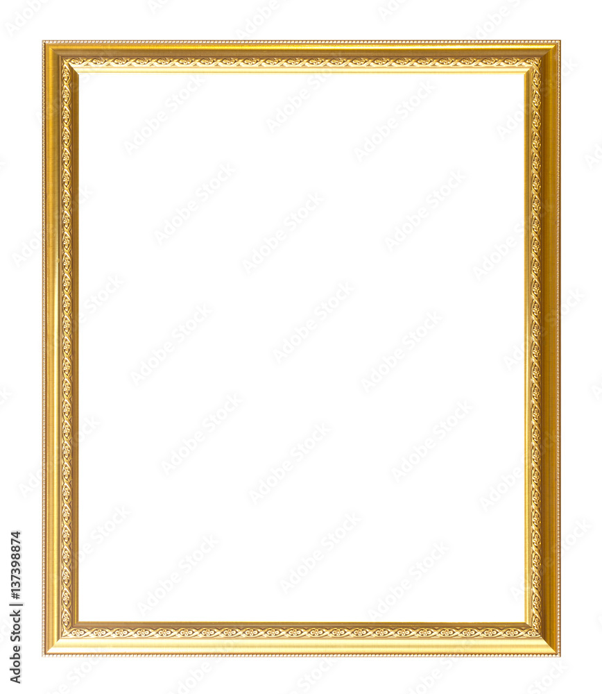 gold picture frame isolated Stock Photo | Adobe Stock