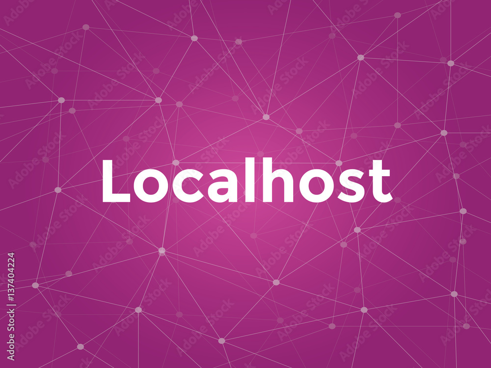 localhost white text illustration with purple constellation map as ...