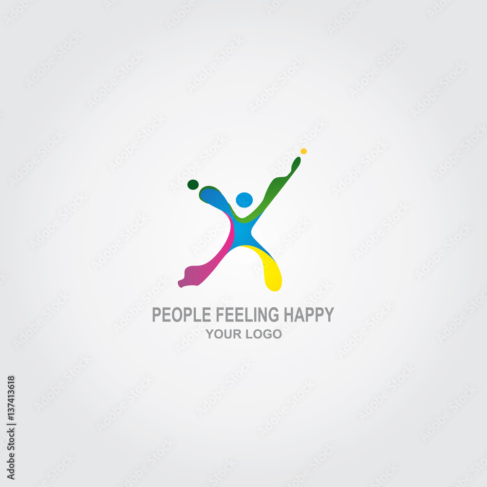 People Feeling Happy Logo vector de Stock | Adobe Stock