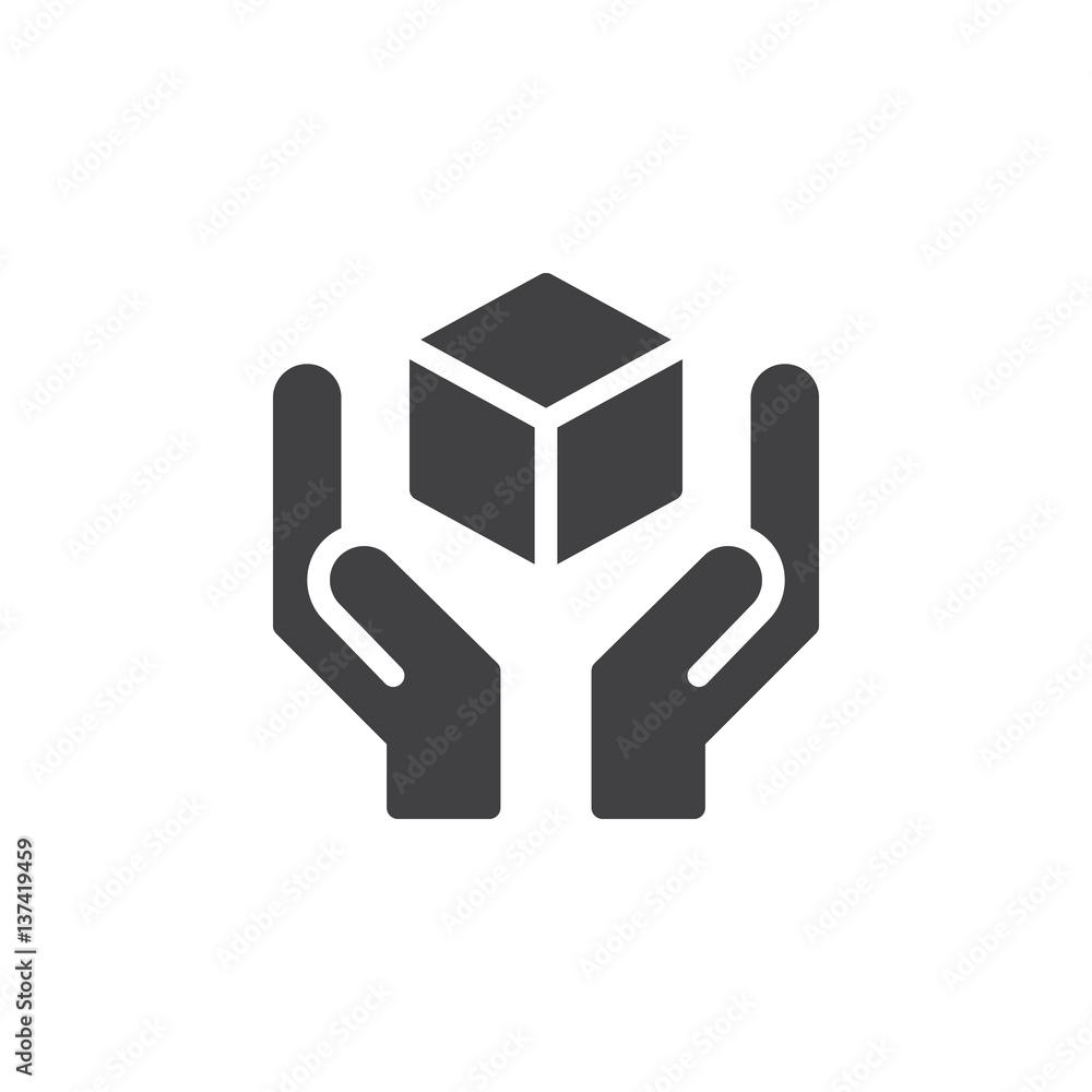 Package protection icon vector, filled flat sign, solid pictogram ...