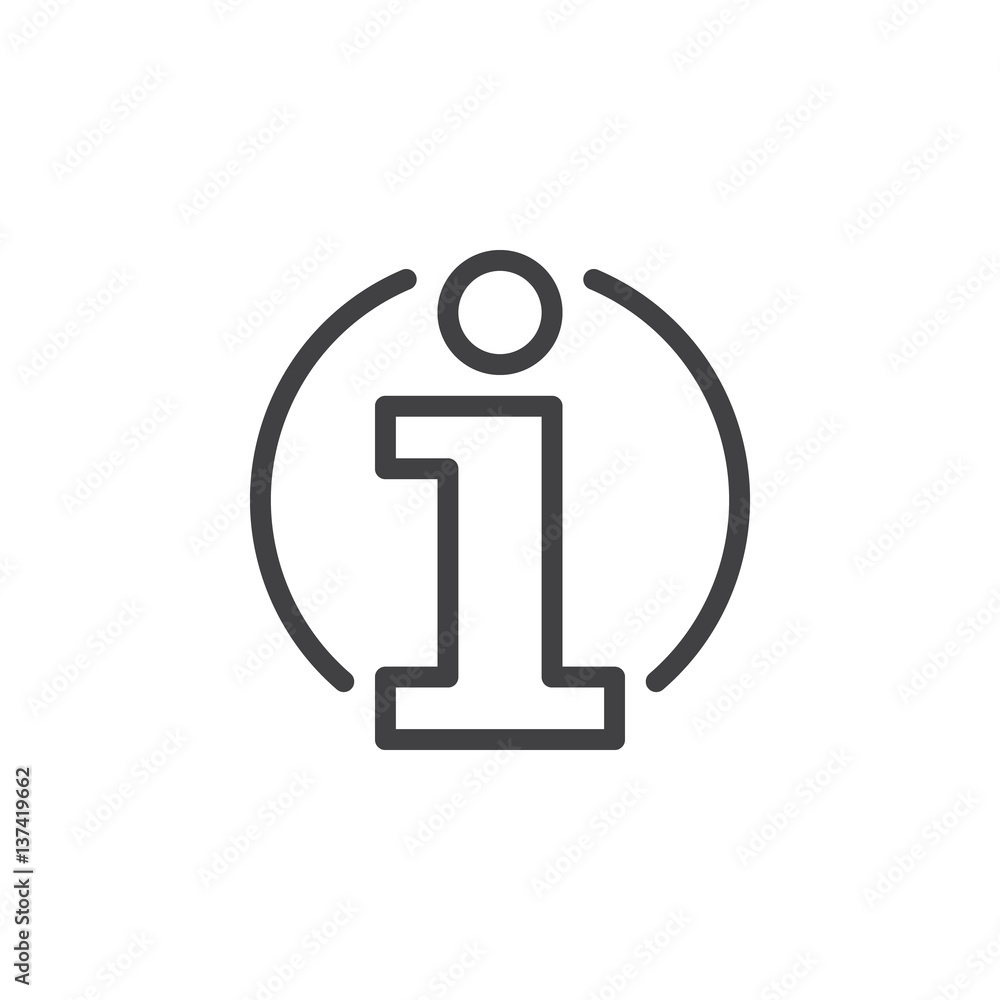 Information, info line icon, outline vector sign, linear style ...